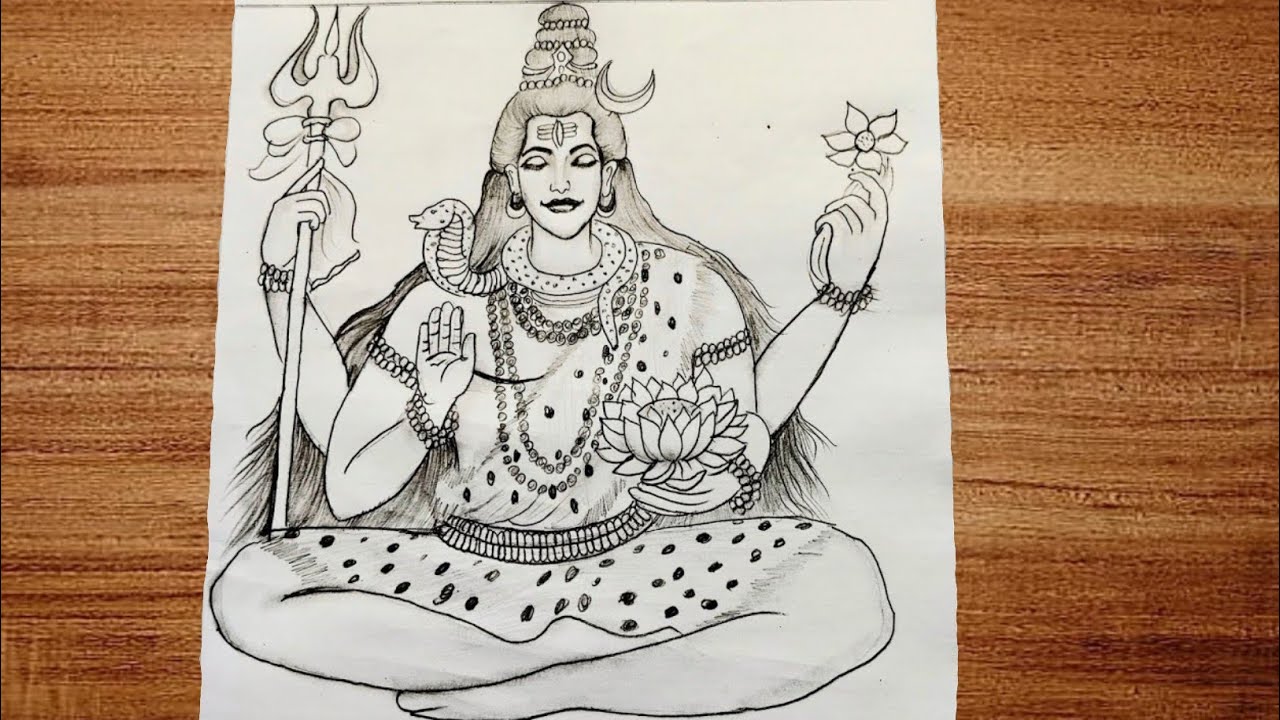 Shiv ji ki drawing with pencil ️//How to draw shiv sankar - YouTube