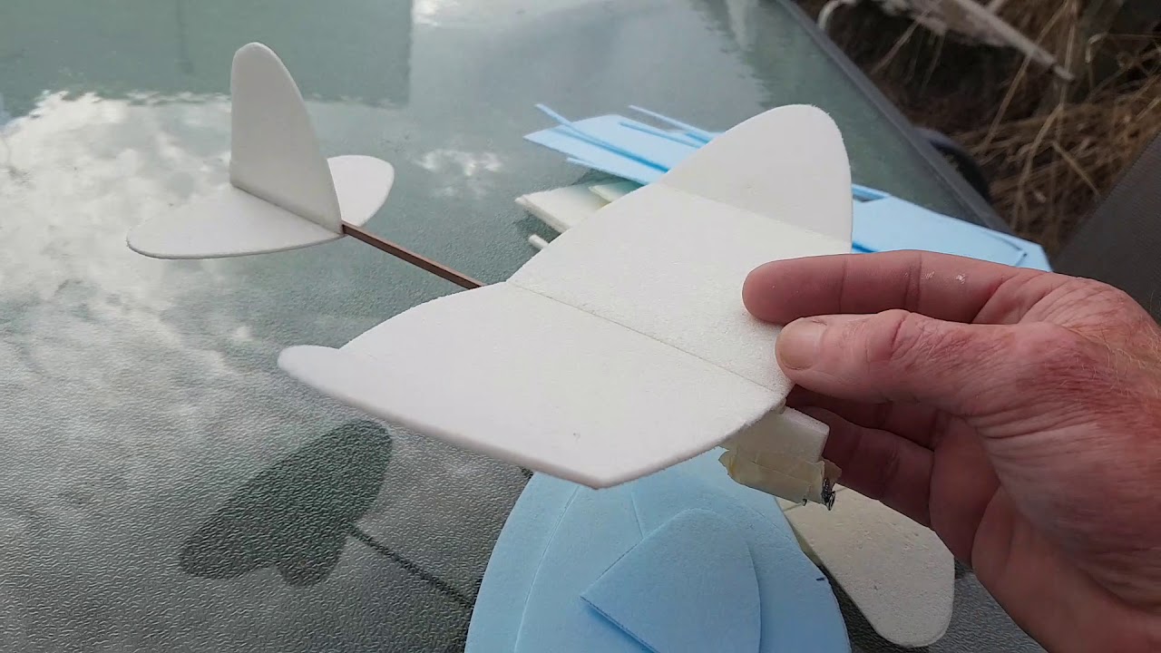 Free flight electric super capacitor airplane - YouTube