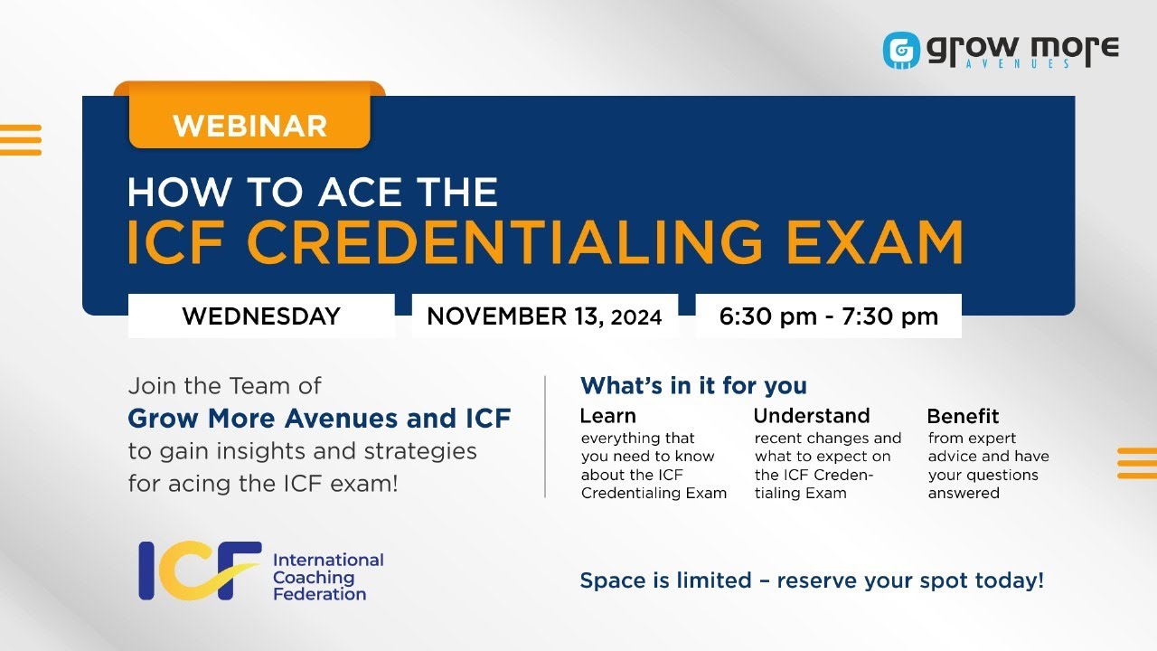 Webinar : How To Ace The ICF Credentialing Exam - YouTube