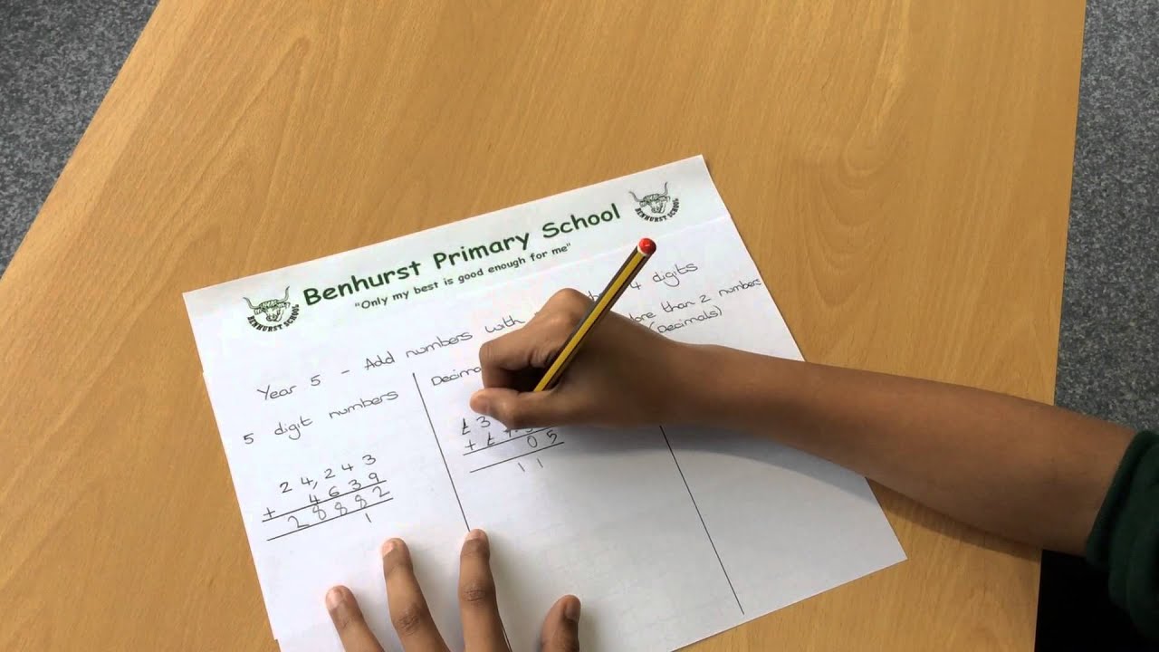 Benhurst Primary School Year 5 Addition Methods - YouTube