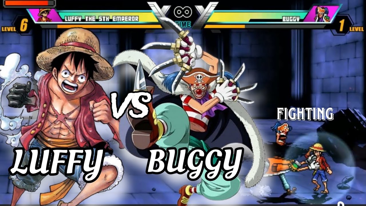 The fight between the sea emperor Luffy vs buggy - YouTube