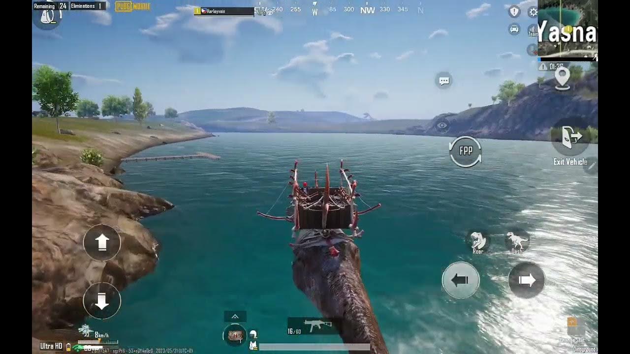 PUBG DINOSAUR UPDATE, TREX swimming in water - YouTube