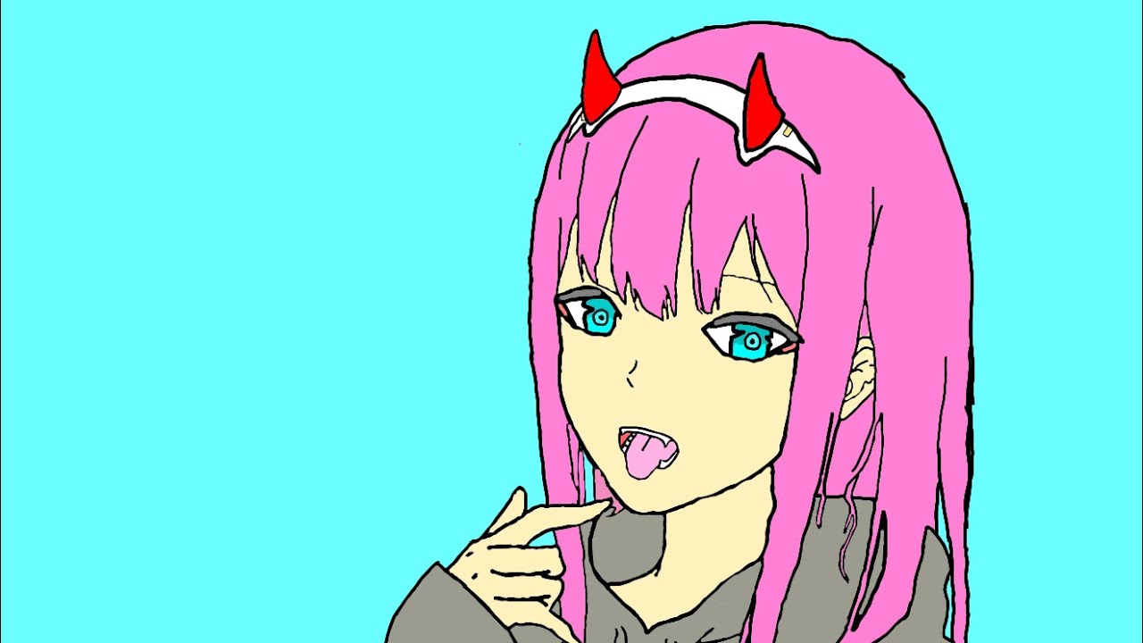 Zero Two Redesign art with fnf music - YouTube