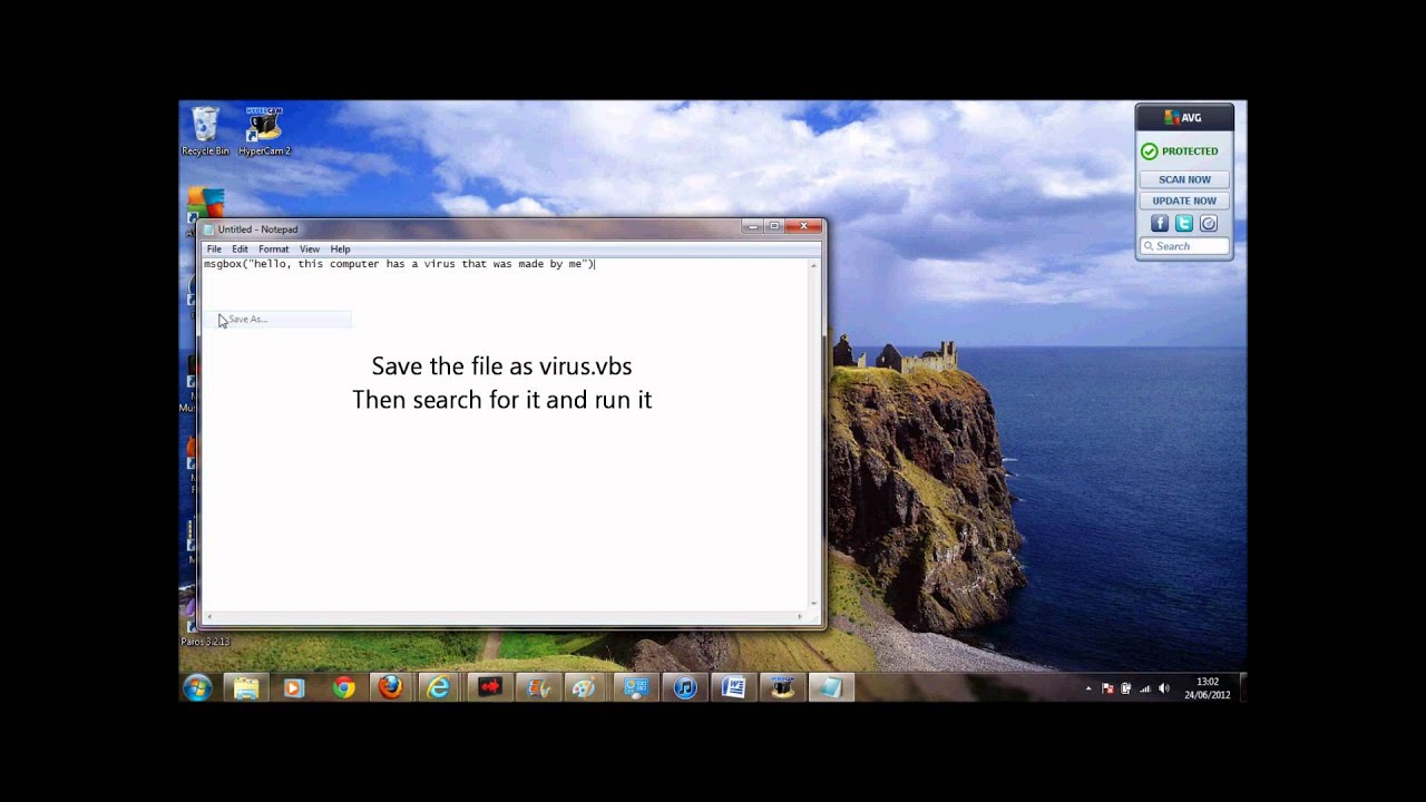 Make a fake message box virus - prank your friends - YouTube