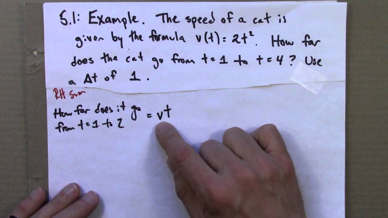 Chapter 5.1: LH and RH sums from a v(t) formula - YouTube