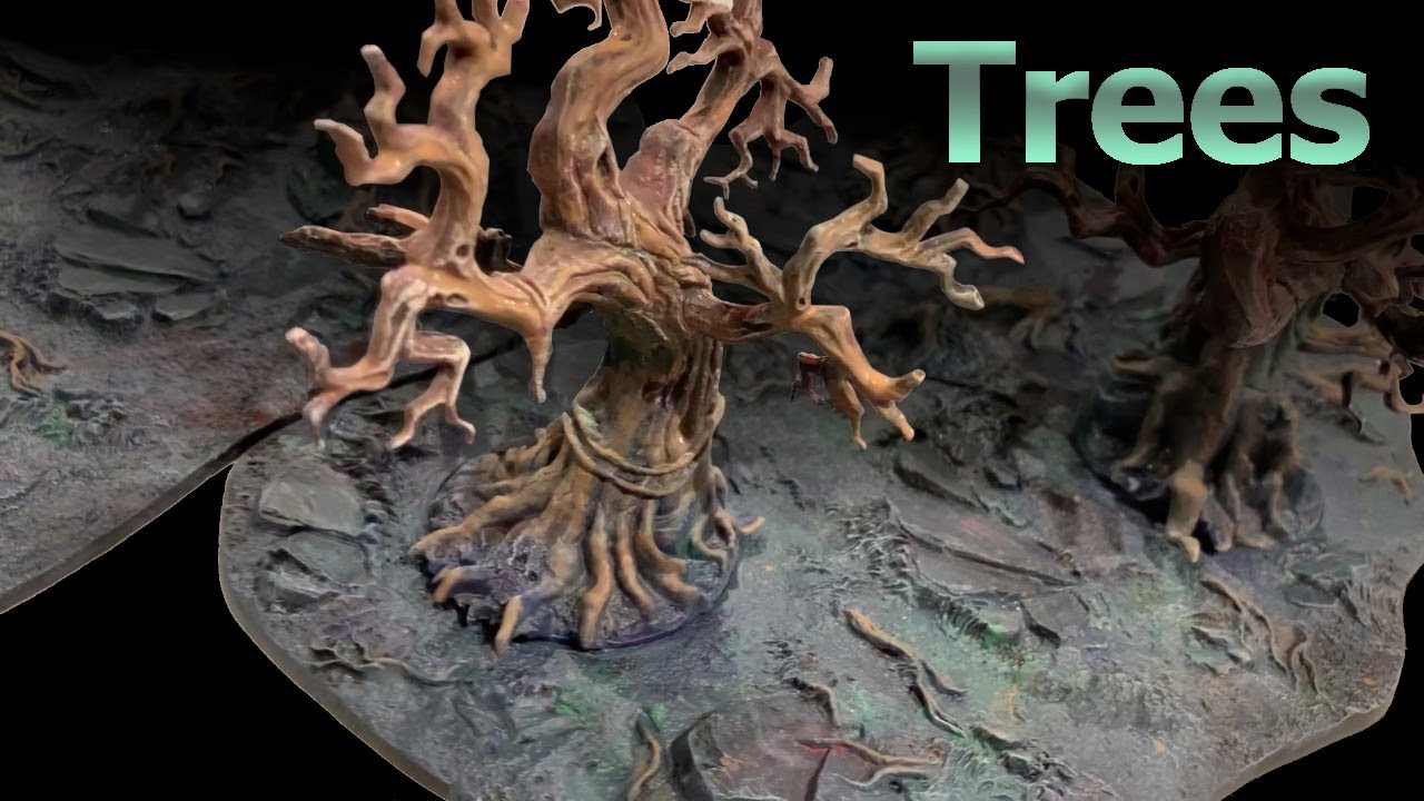 Painting Tree Terrain from Games Workshop - YouTube