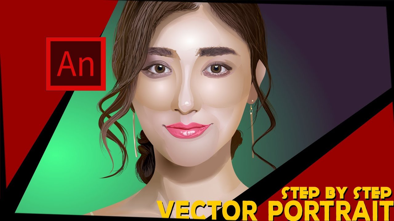 Create vector portrait in animate cc (Timelapse) - YouTube