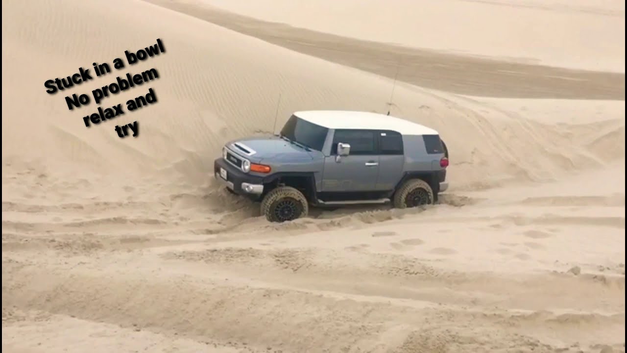 Fj cruiser stuck sand dunes - YouTube