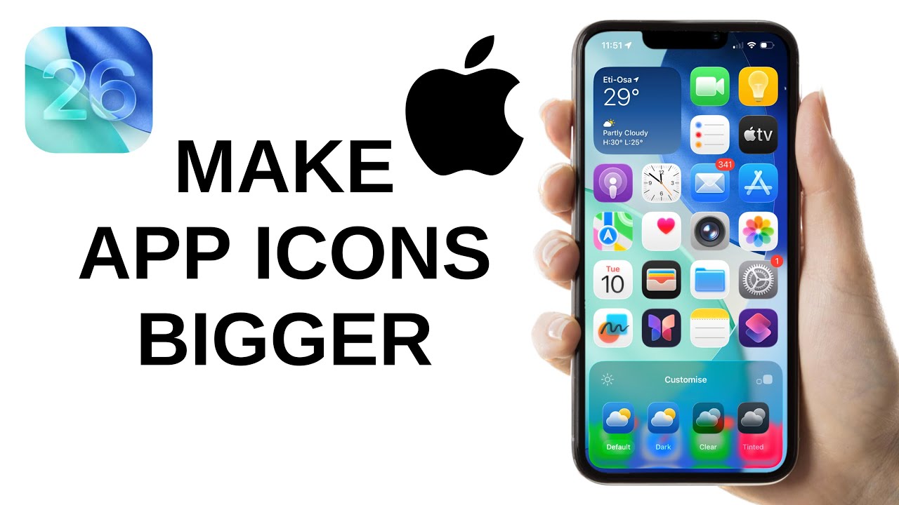iOS 26: How to Make App Icons Bigger on iPhone - YouTube