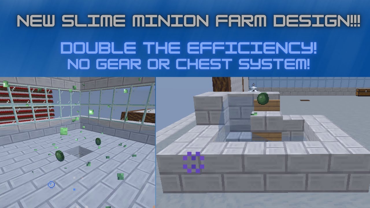 *NEW* AFK SLIME MINION FARM DESIGN! NO CHEST SYSTEM WITH DOUBLE ...