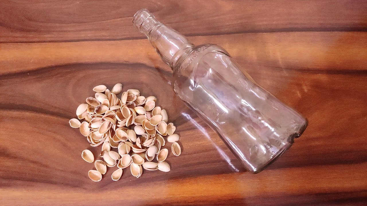 Bottle Art| Pista Shells Bottle Art | Pista Shell Craft| Vibha's Craft ...