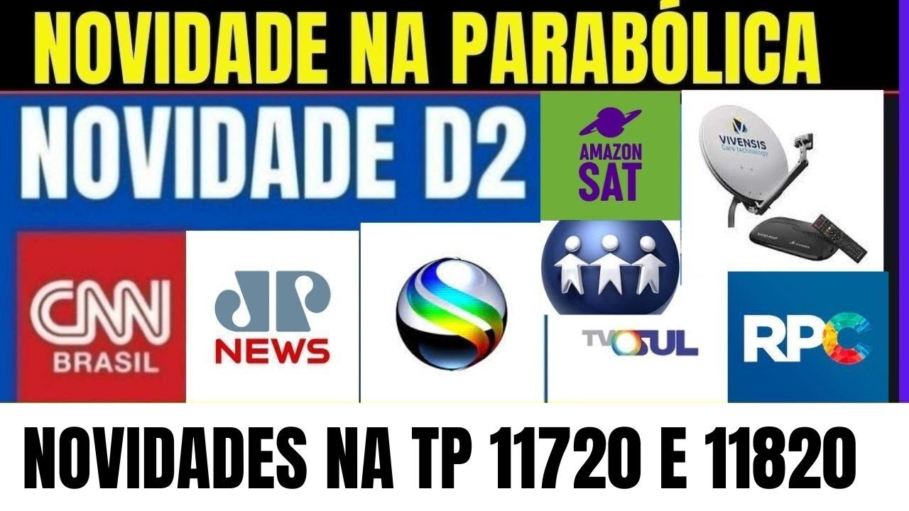 PARABÓLICA : NOVIDADE NO D2+AMAZON SAT+ NOVAS AFILIADAS TP 11720 ...