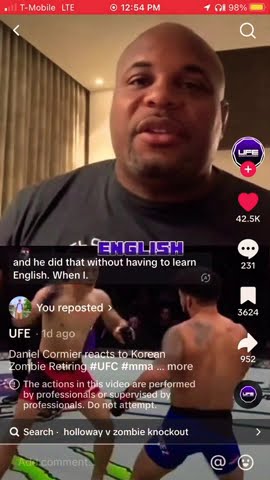 Daniel Cormier on Korean zombie TKZ eulogy retirement #ufc thanks for ...
