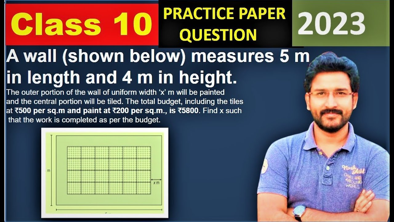 A wall (shown below) measures 5 m in length and 4 m in height. The ...