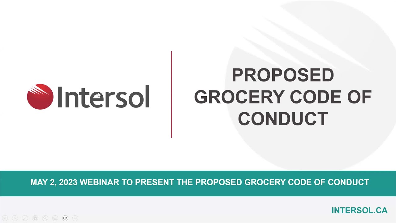 Grocery Code of Conduct Consultation Webinar - YouTube