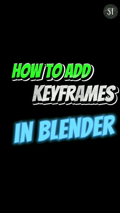 How to add keyframes in blender - YouTube