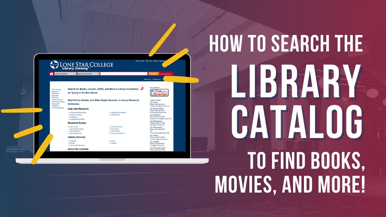 LSC Library Catalog: The Absolute Basics in 43 Seconds - YouTube