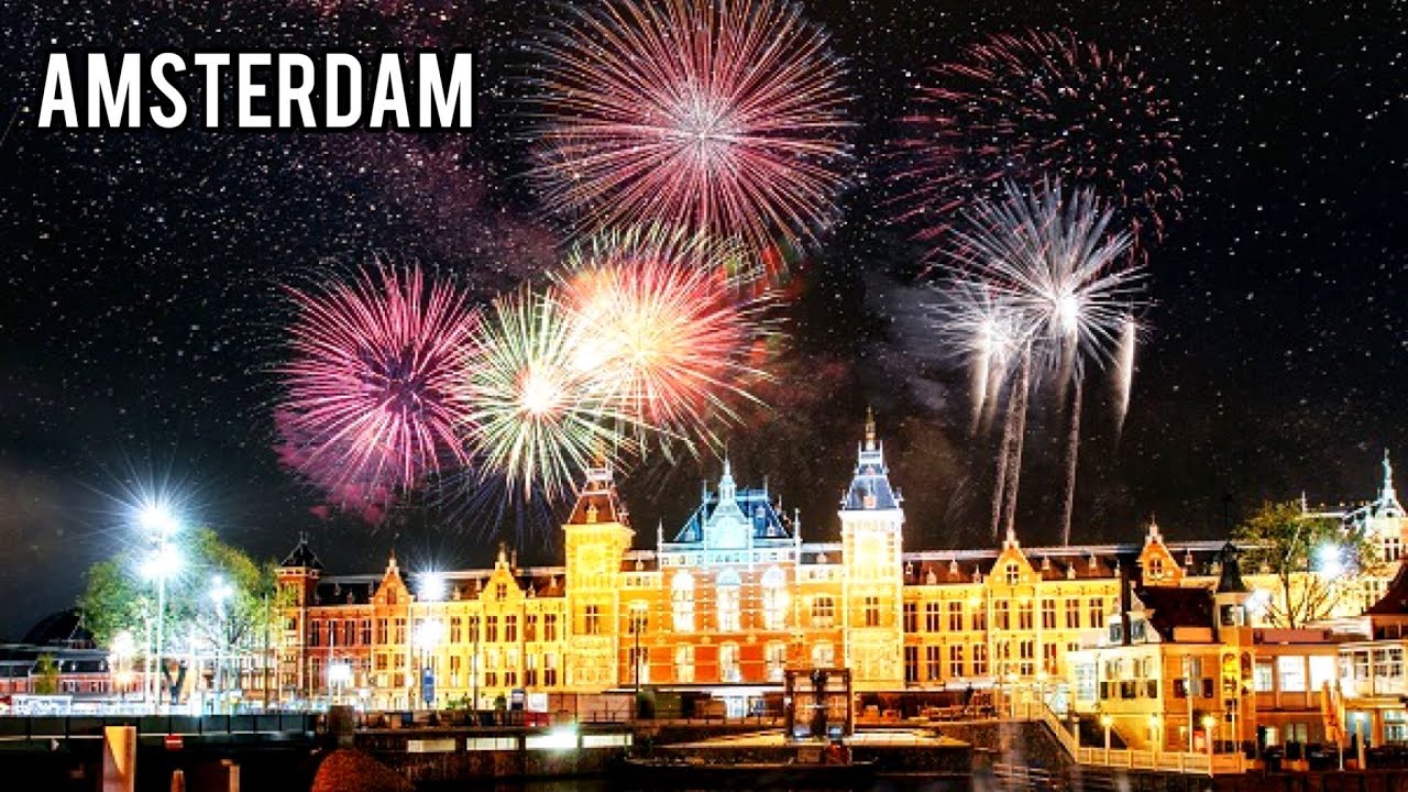 🎆 Amsterdam Fireworks New Year 2023 - 4K Netherlands New Years Eve ...