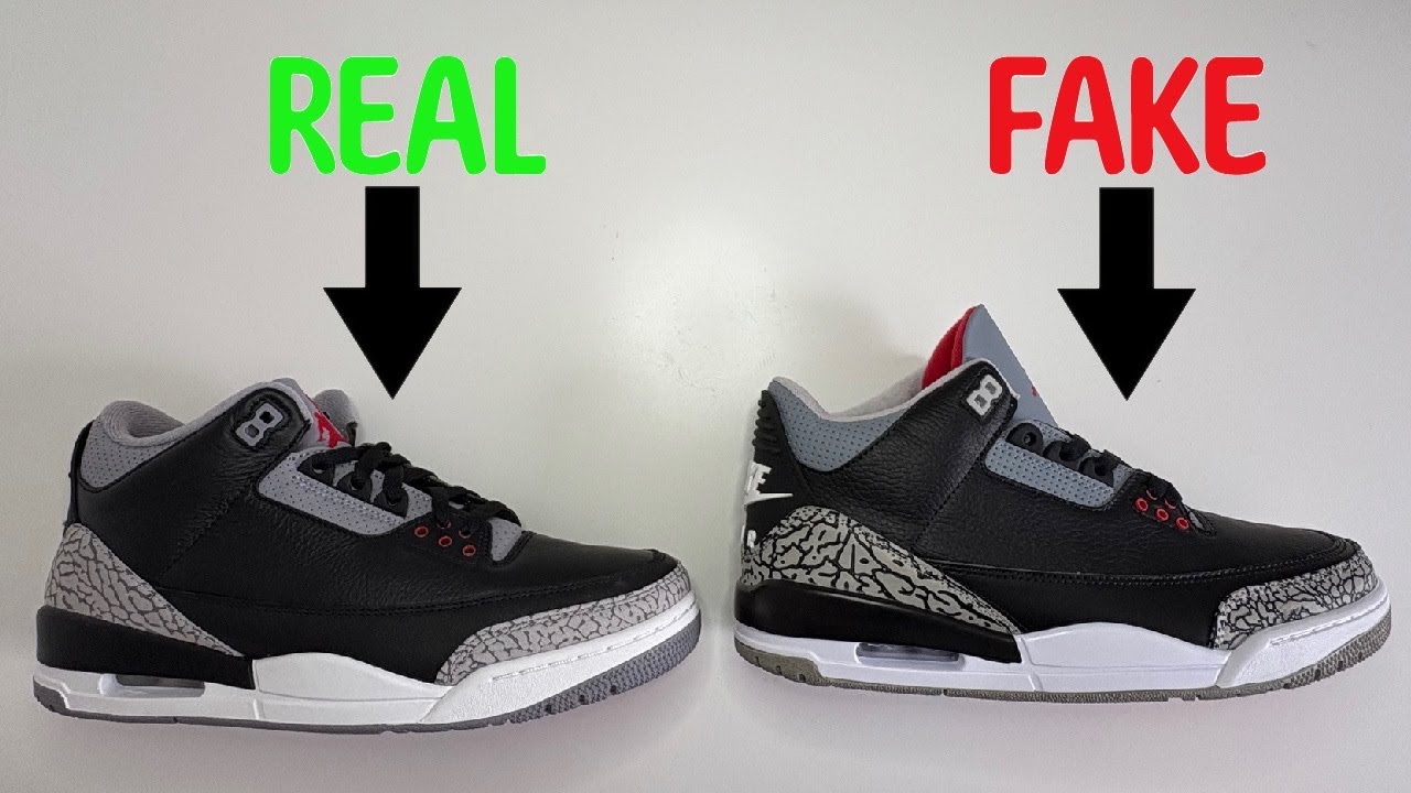 REAL VS. FAKE NIKE AIR JORDAN 3 RETRO OG ‘BLACK CEMENT’ 2024 SNEAKERS ...