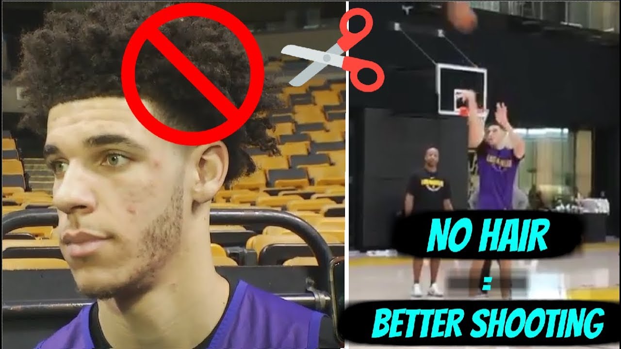 Lonzo Ball's Hair Was In THE Way Of His NATURAL Shooting Form?! - YouTube
