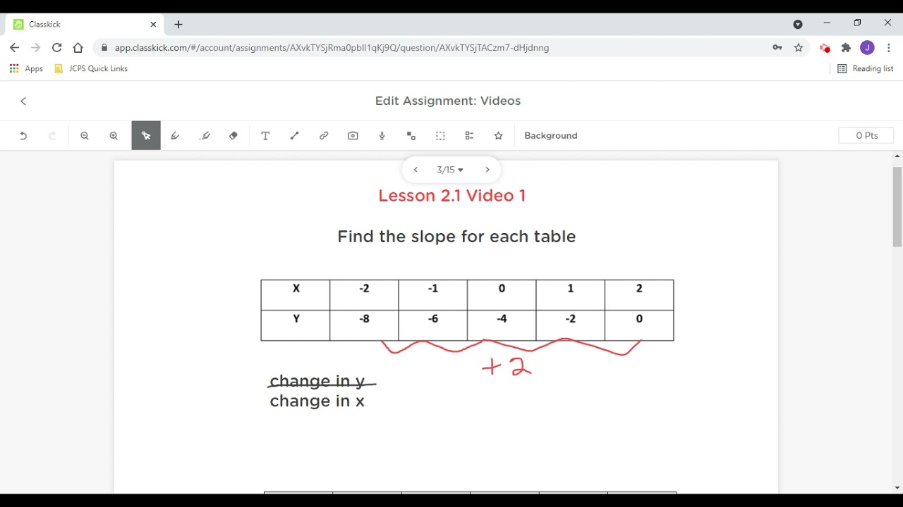 Lesson 2.1 Video 1 Find slope from table - YouTube