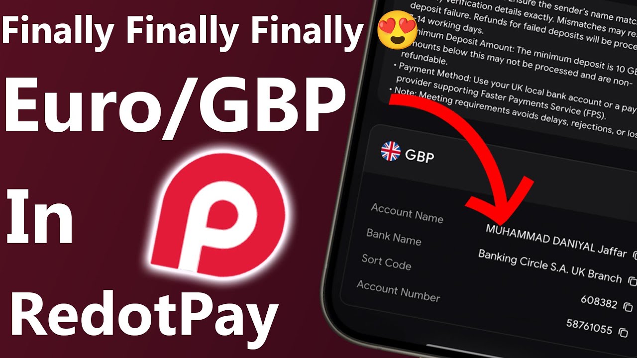 How to Get Euro & GBP Bank Details in RedotPay | Policies, Limits ...