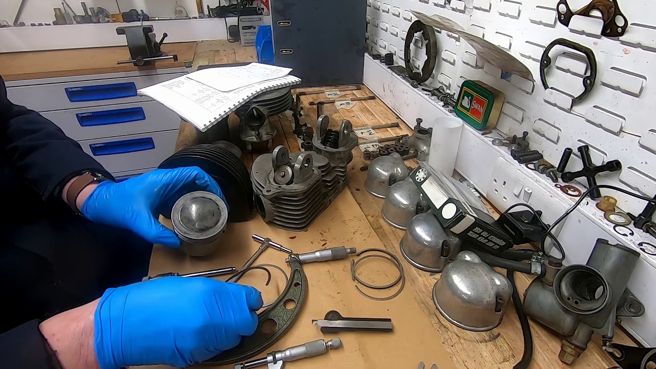 1959 Matchless G12 Piston Modification Part 1 - YouTube