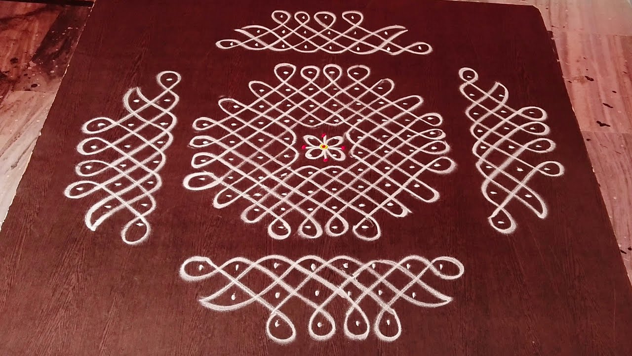 10-4-4 dots melikala muggulu | with Side Muggulu | Chikku Muggulu ...