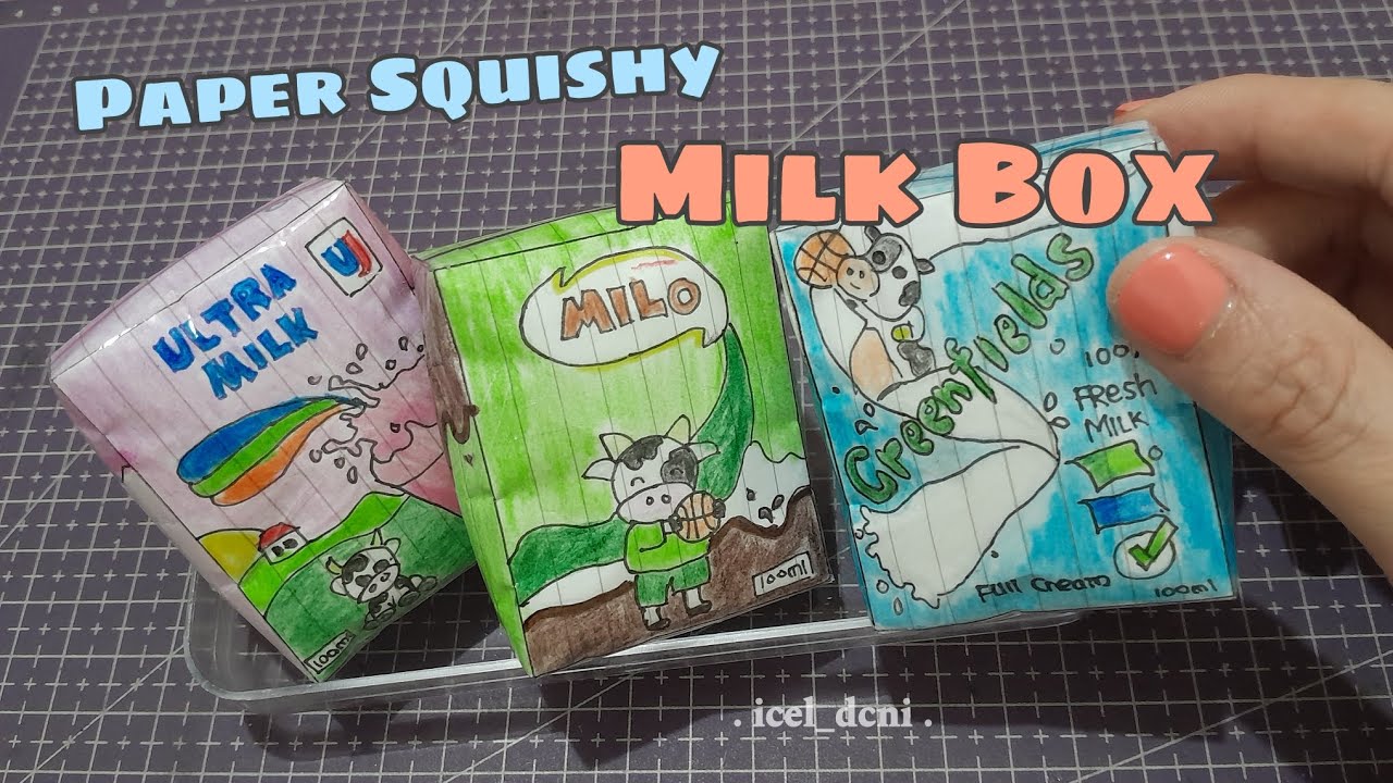 How to make paper squishy milk carton - YouTube
