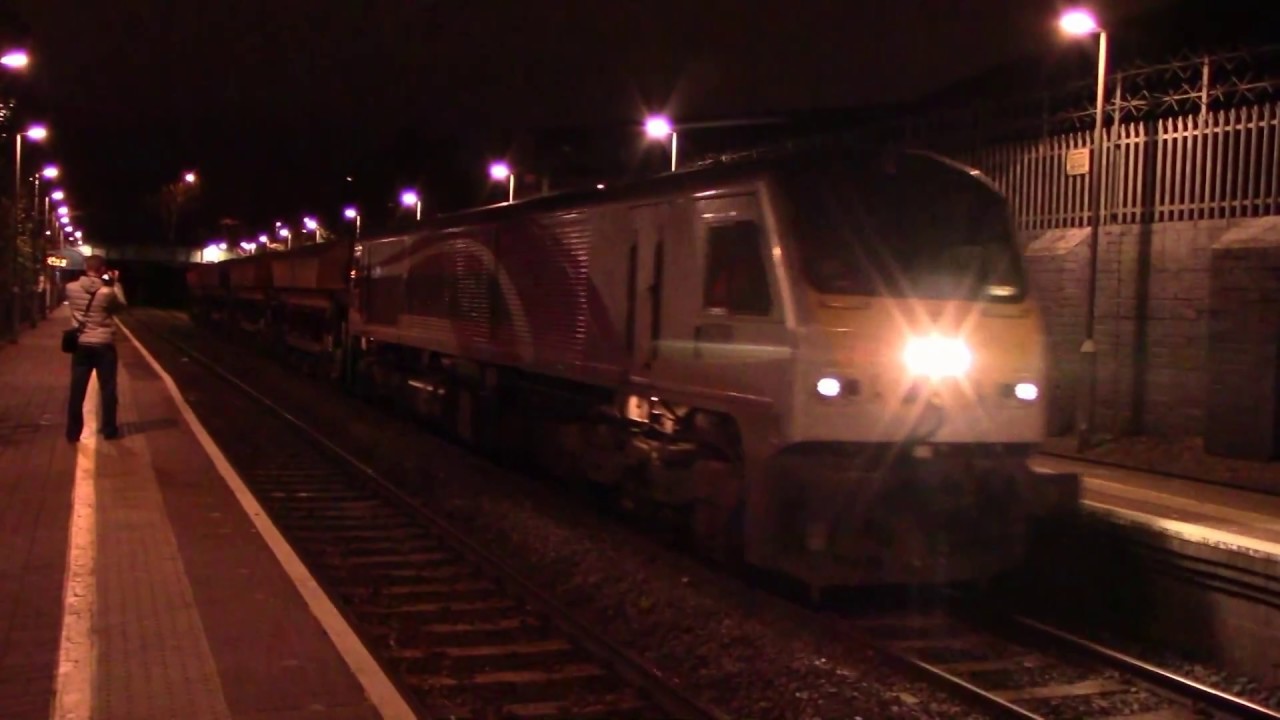 (RARE) NIR 201 Class loco 208 on the NIR Ballast Train at City Hospital ...