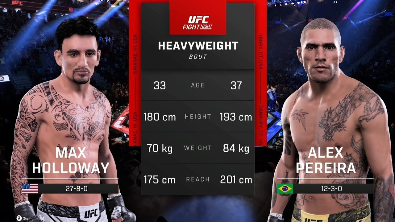 Max Holloway vs Alex Pereira UFC 5 - YouTube
