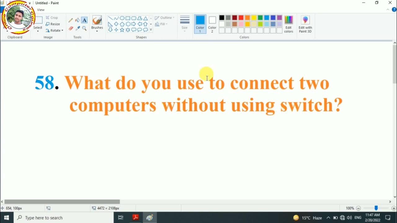 58. What do you use to connect two computers without using switch - YouTube