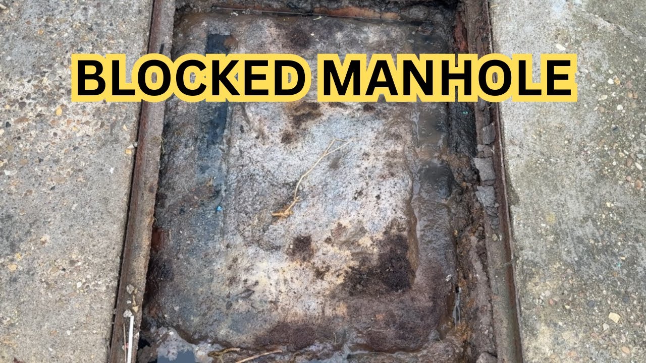 Drain Unblocking (14) - Blocked Manhole Cleared With Plunger - YouTube