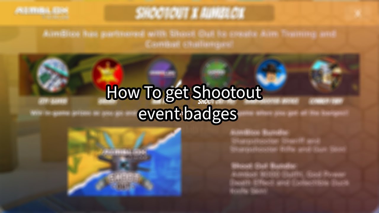 How to get the Shootout x Aimblox Badges - YouTube