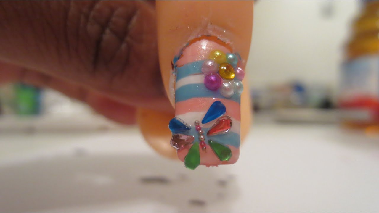 Easter Spring nail art tutorial - YouTube