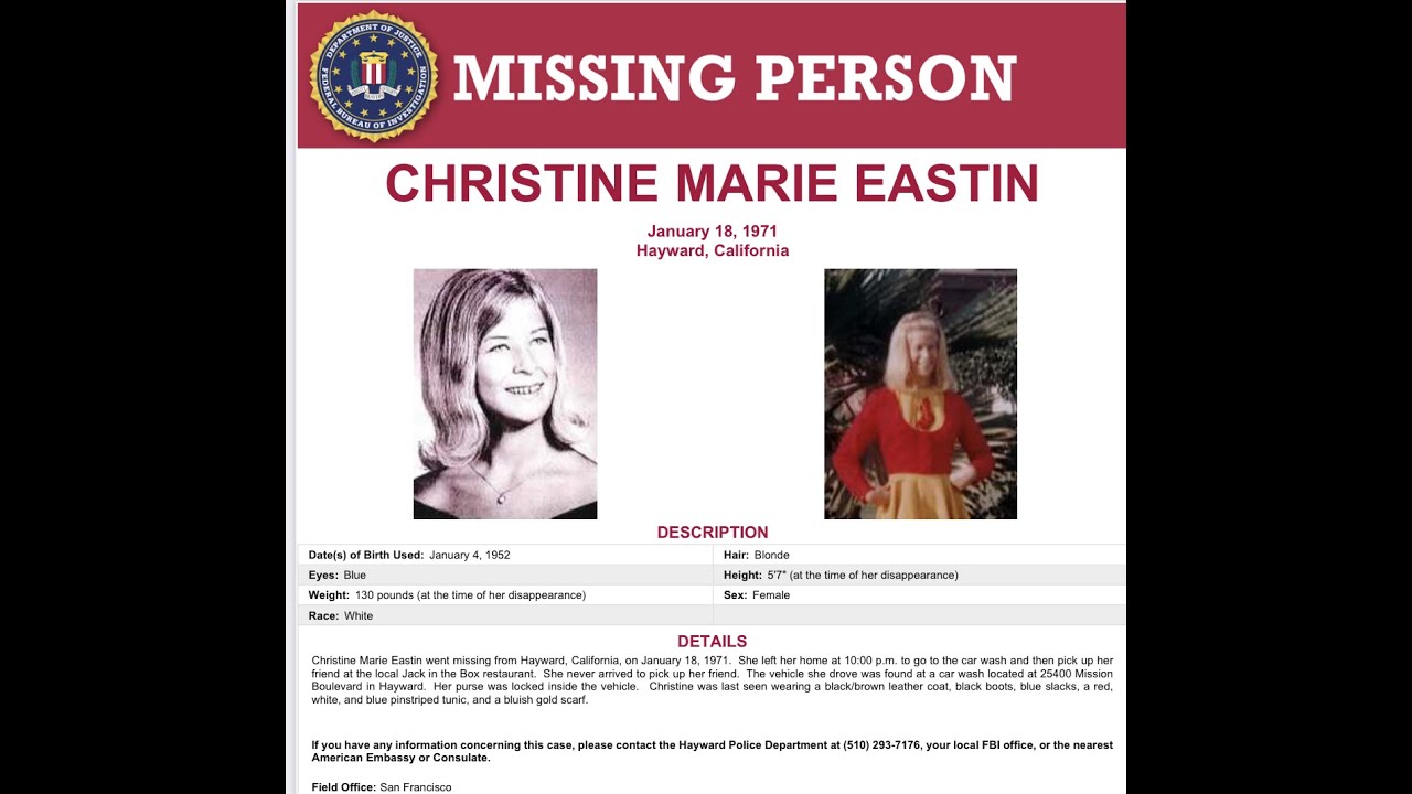 Case 12 Christine Marie Eastin Missing Since 1972 - YouTube
