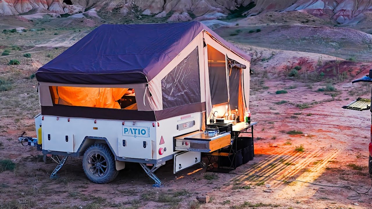 Drive 5,800km Across the Earth, Inflatable Tent Trailer Camping in the ...