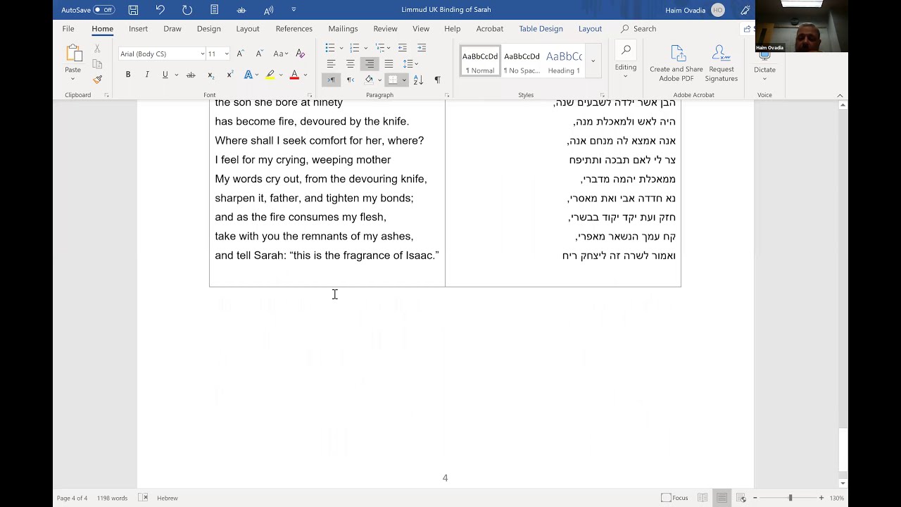R Haim Ovadia - VaYera - The Binding of Sarah, part 2 - YouTube
