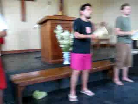 learning the timbrel routine - YouTube