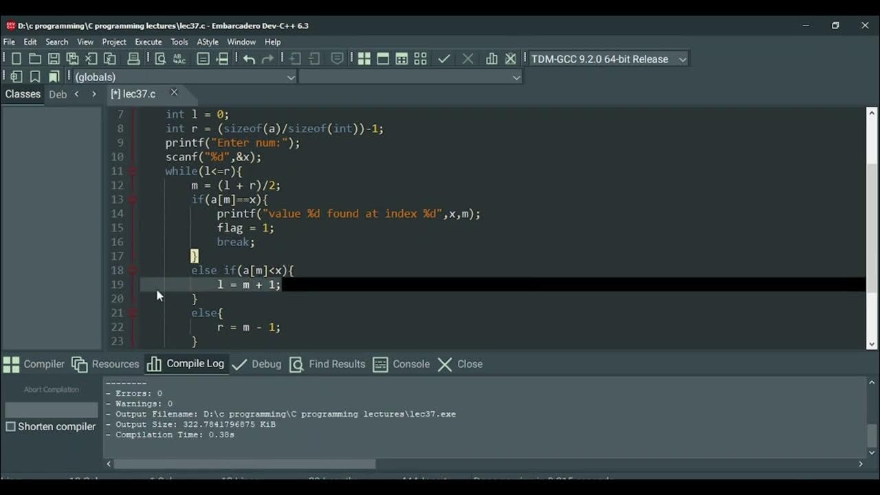 C language Course Urdu/Hindi Lecture 37(BINARY-SEARCH) - YouTube