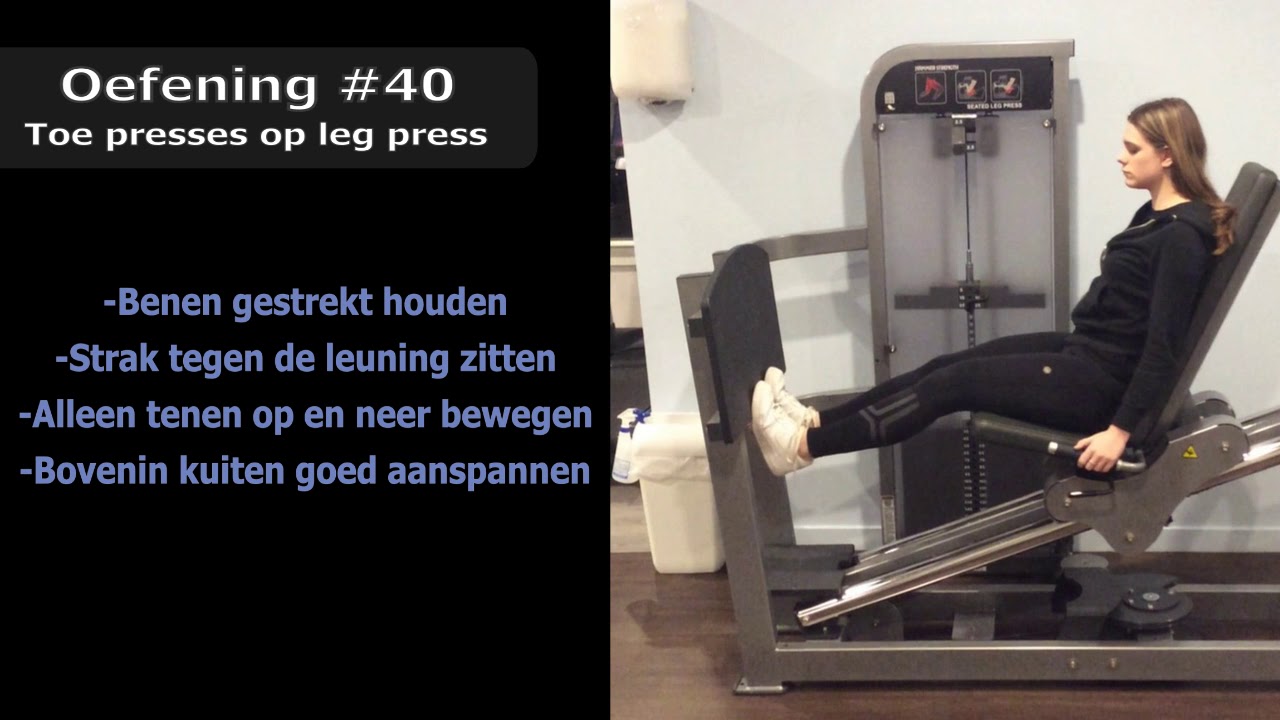 Oefening #40 Toe presses op leg press - Anytime Fitness Nijverdal - YouTube