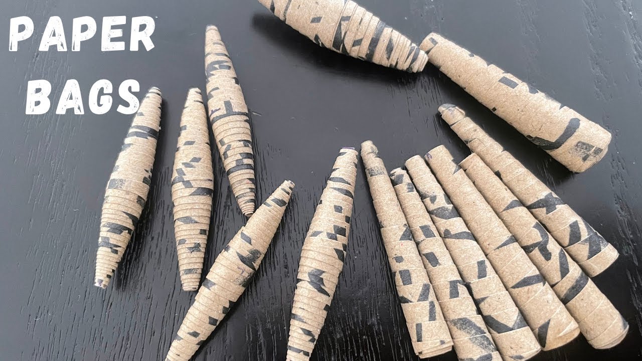 2️⃣ types of paper beads made from brown paper bag | paano gumawa ng ...