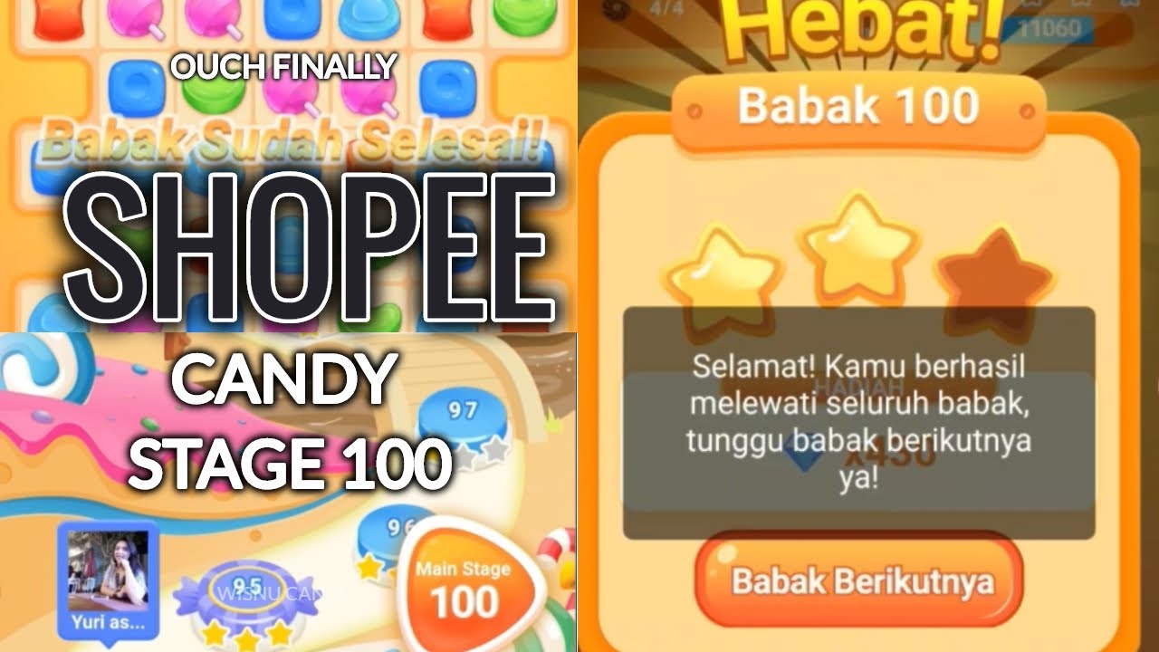 ouch finally shopee candy stage 100 - YouTube