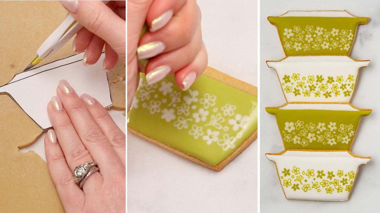 I Made Vintage Pyrex Bakeware Cookies With Royal Icing Wet-On-Wet ...