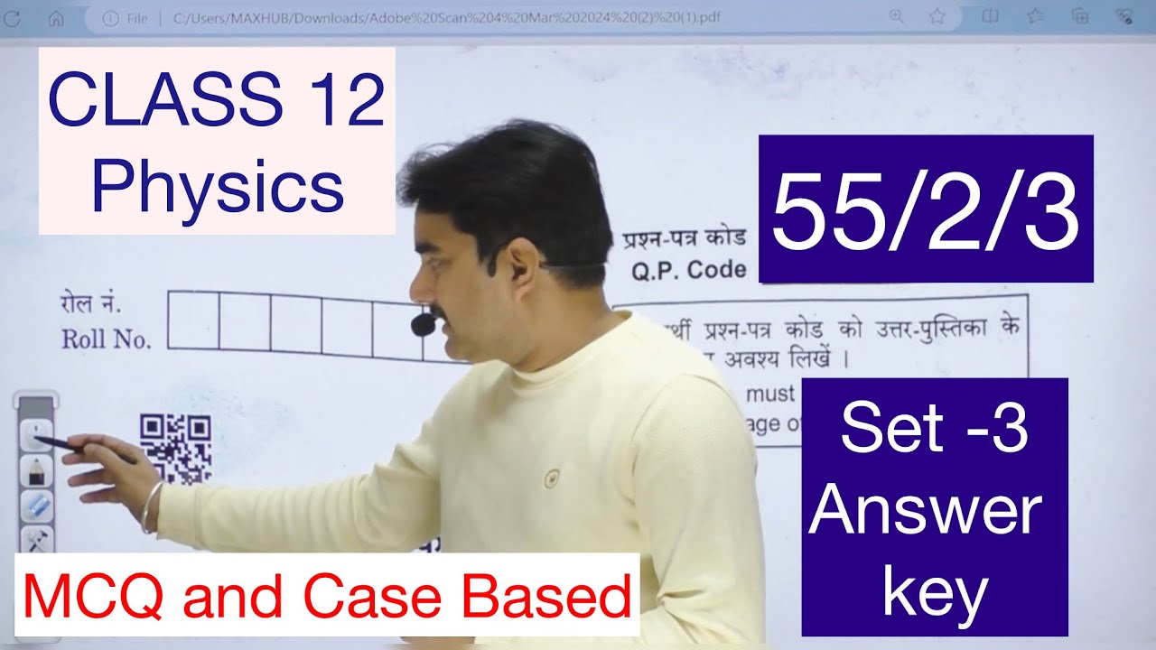 Physics set 3 answer key| MCQ and Case base MCQ Of Set 3 |Physics - YouTube