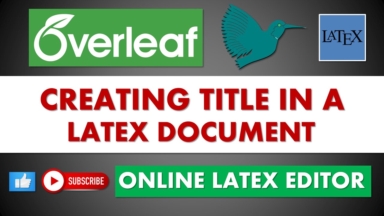 Creating Title in a LaTeX Document || Overleaf || Mathematical ...