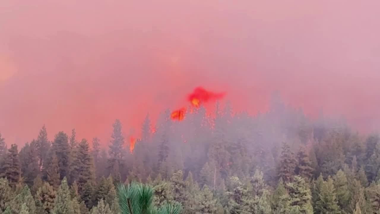 Marks Creek Fire in Ochoco Mountains - YouTube