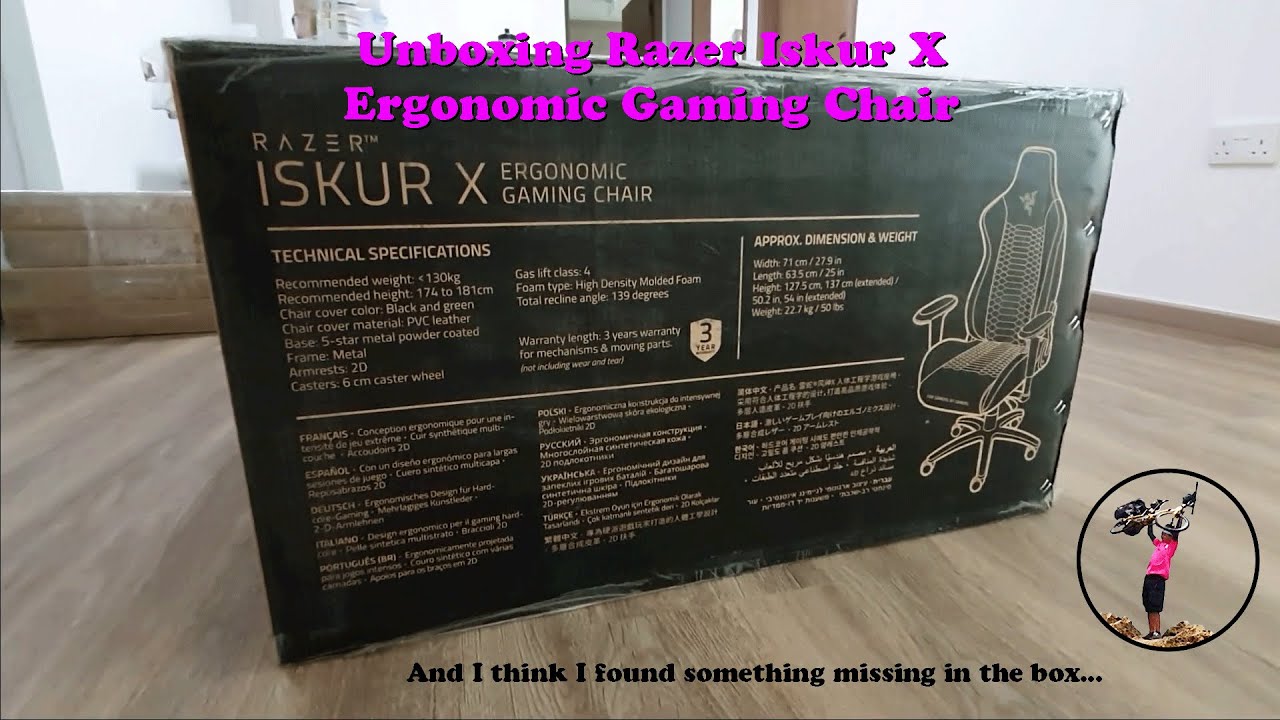 Razer Iskur X Ergonomic Gaming Chair Part 1 - Unboxing. Is there ...
