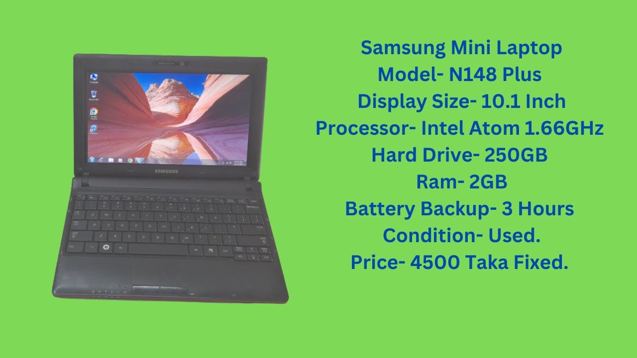 Samsung atom-Mini laptop-250GB HHD-2GB Ram - YouTube