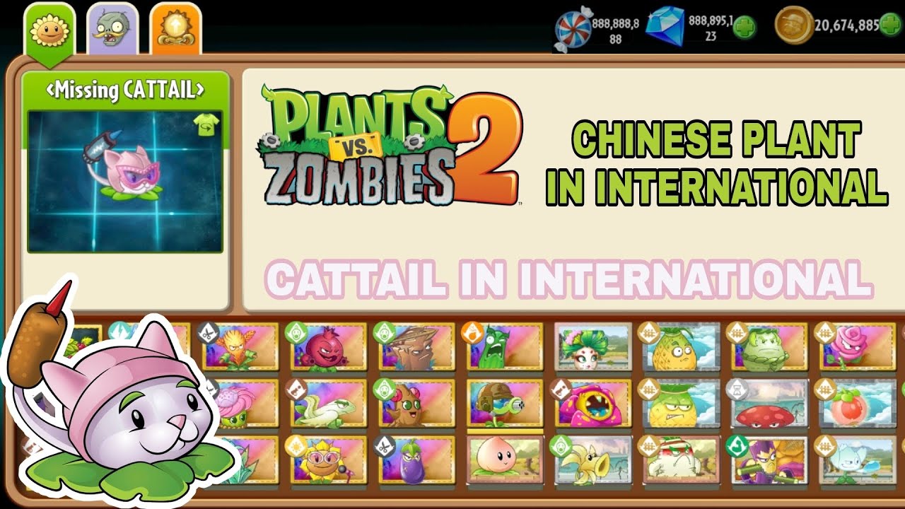 pvz 2 chinese plant in international - cattail - YouTube